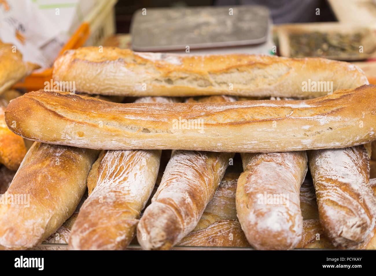 Baguette France - Loafs of the Baguette Tradition sold at a Paris ...