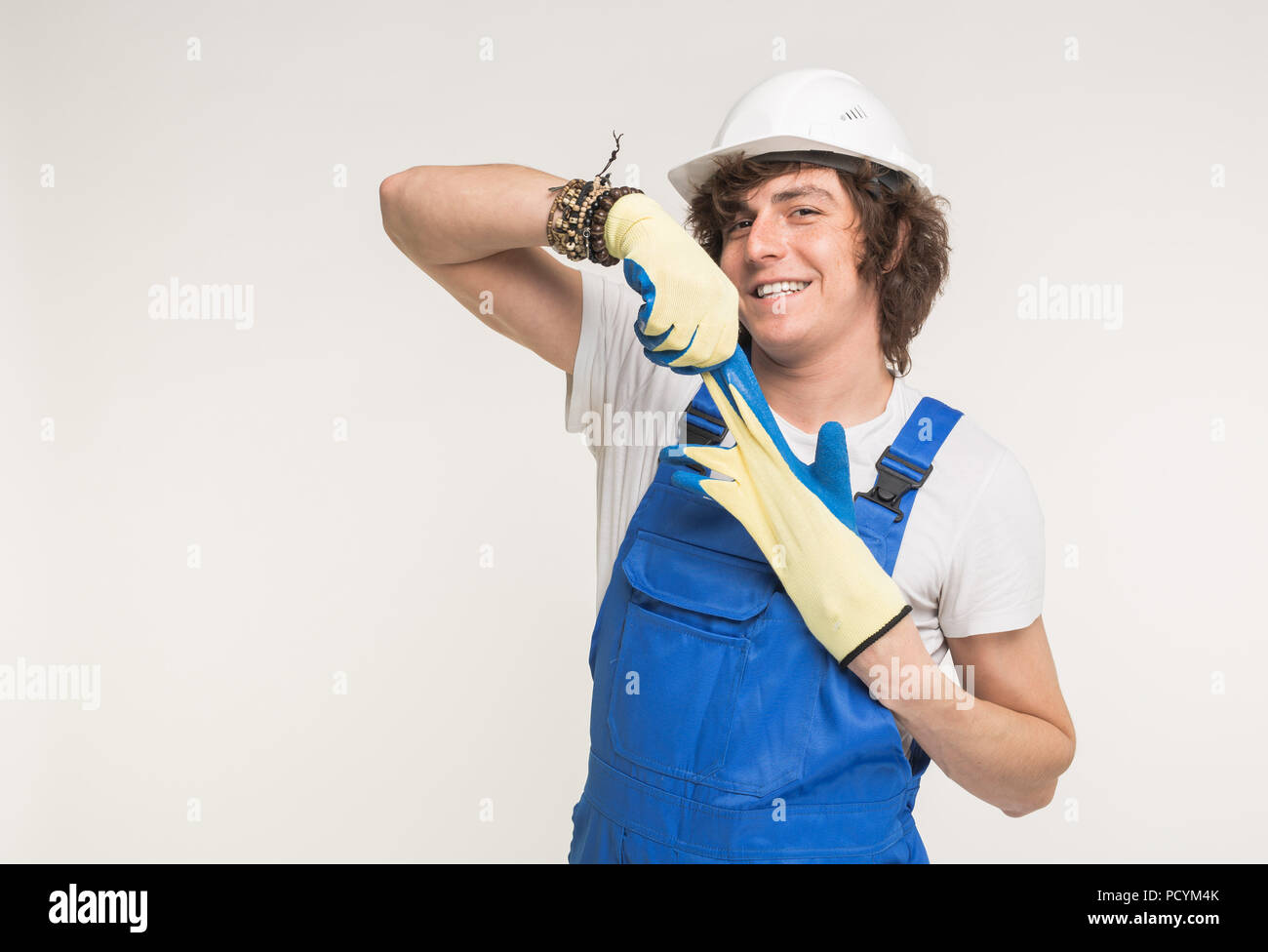 Happy funny handyman hi-res stock photography and images - Alamy