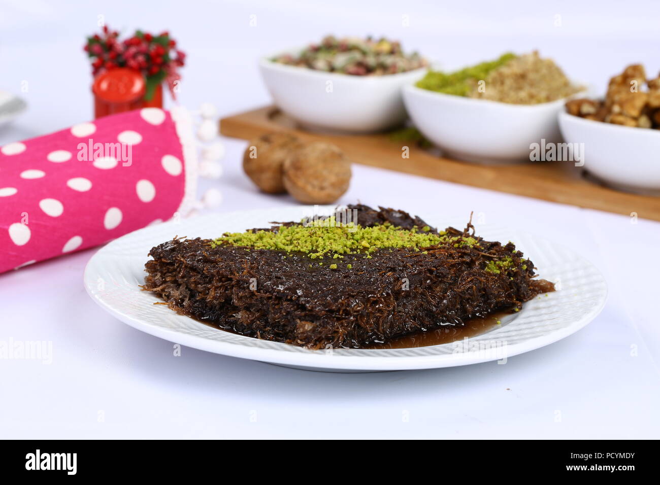 Turkish desserts baklava kadayif hi-res stock photography and images ...