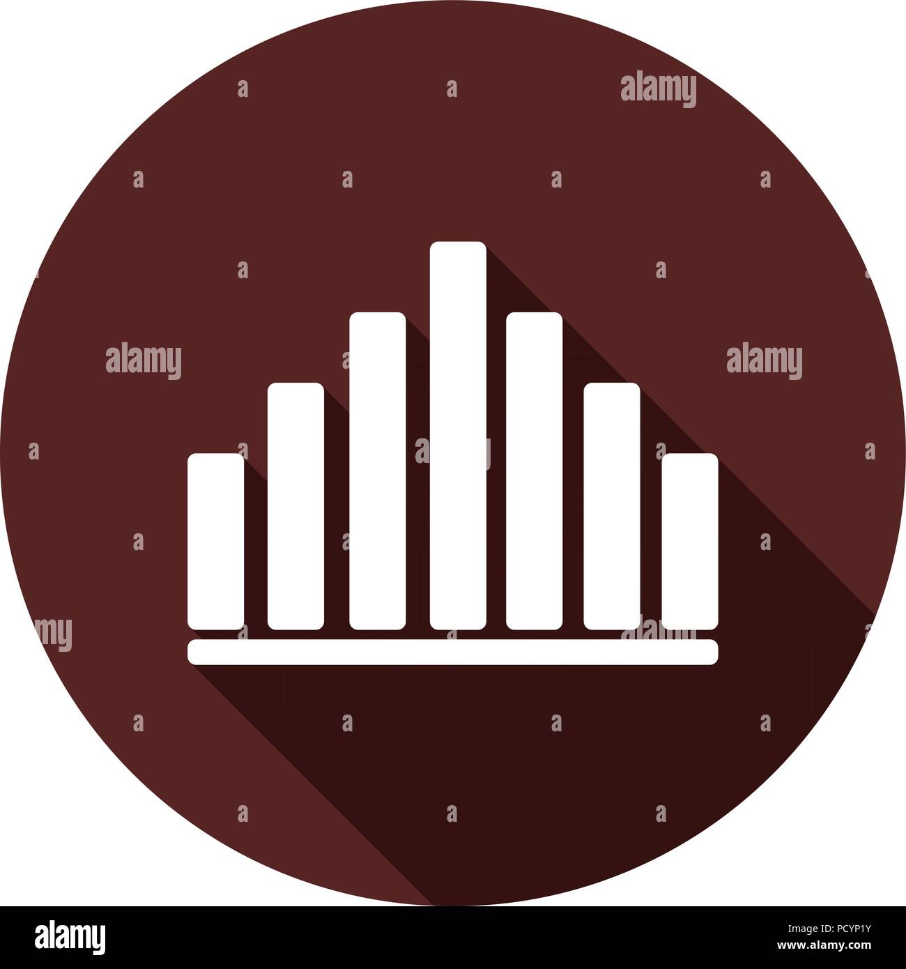 Vector. Icon graphics with a shadow on a circle of dark red Stock ...