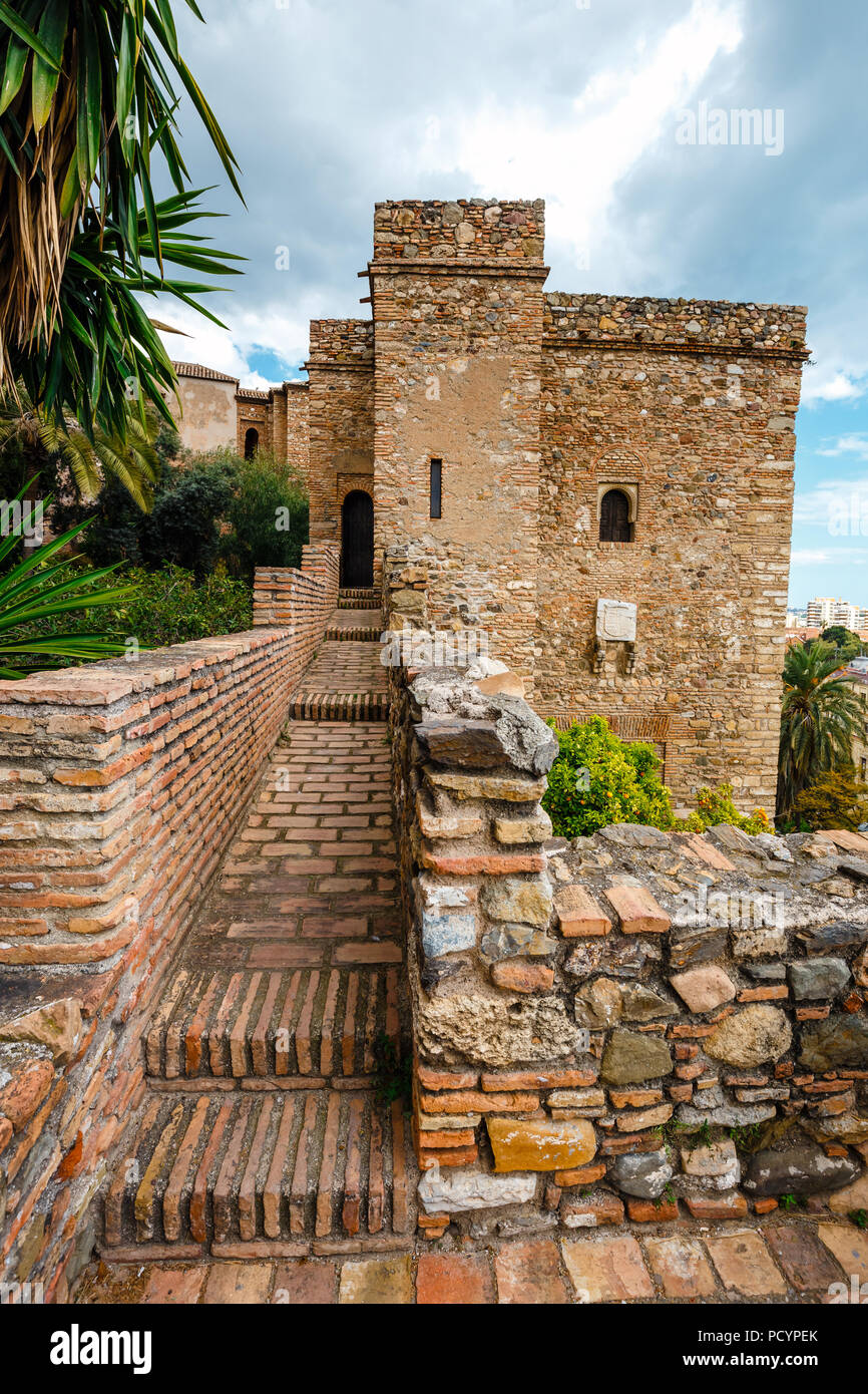 Entrance moorish alcazaba fortification malaga hi-res stock photography ...