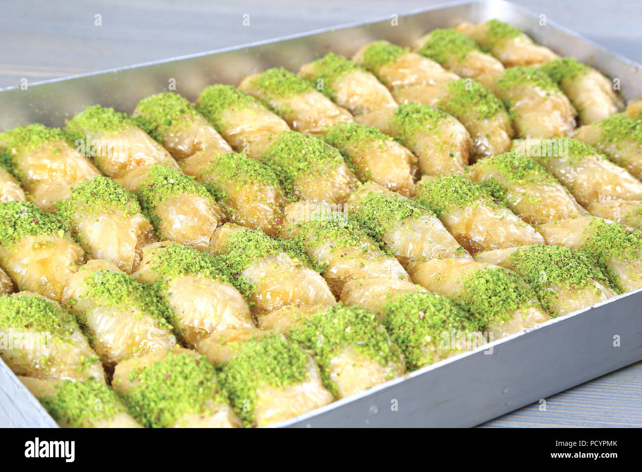 Turkish Baklava sutlu nuriye with milk and hazelnuts Stock Photo - Alamy