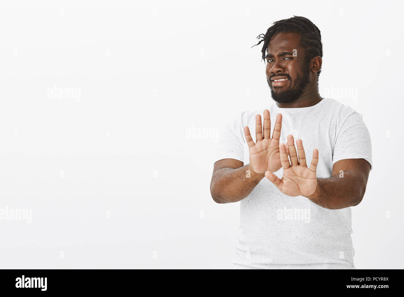 No thanks, I refuse. Portrait of displeased intense attractive african ...