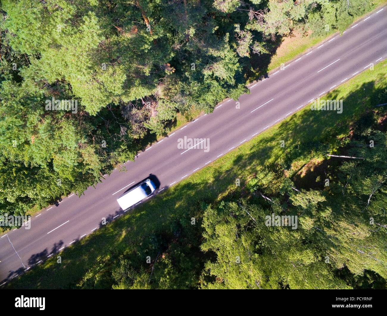 Drone aerial view narrow street hi-res stock photography and images - Alamy