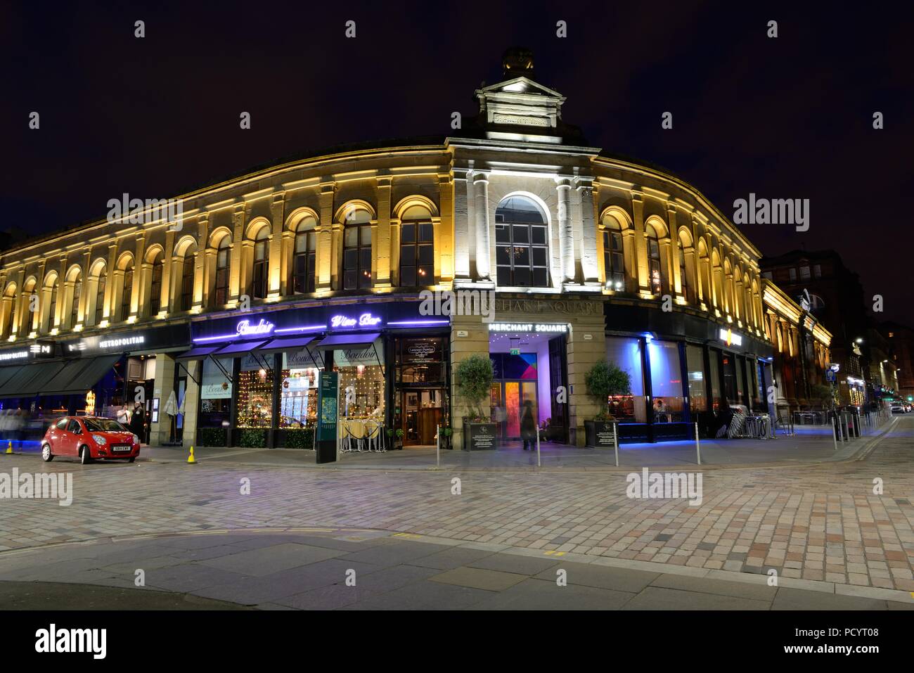 Merchant Square building illuminated at night in in the Merchant city ...