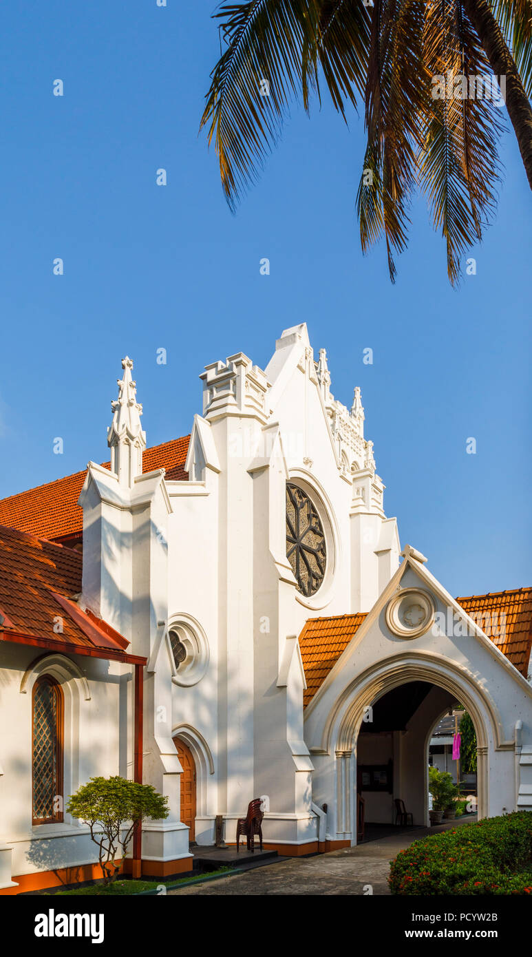 View of the iconic 19th century Christ Church, Galle Face, in the Slave ...