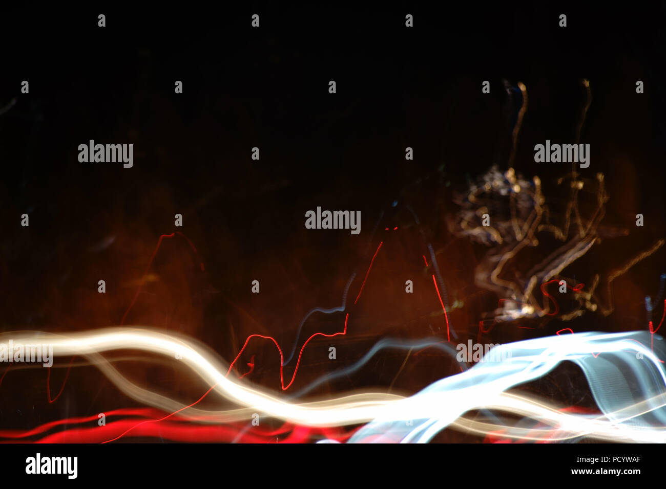 Abstract lights through camera movement as well as light fluff and ...