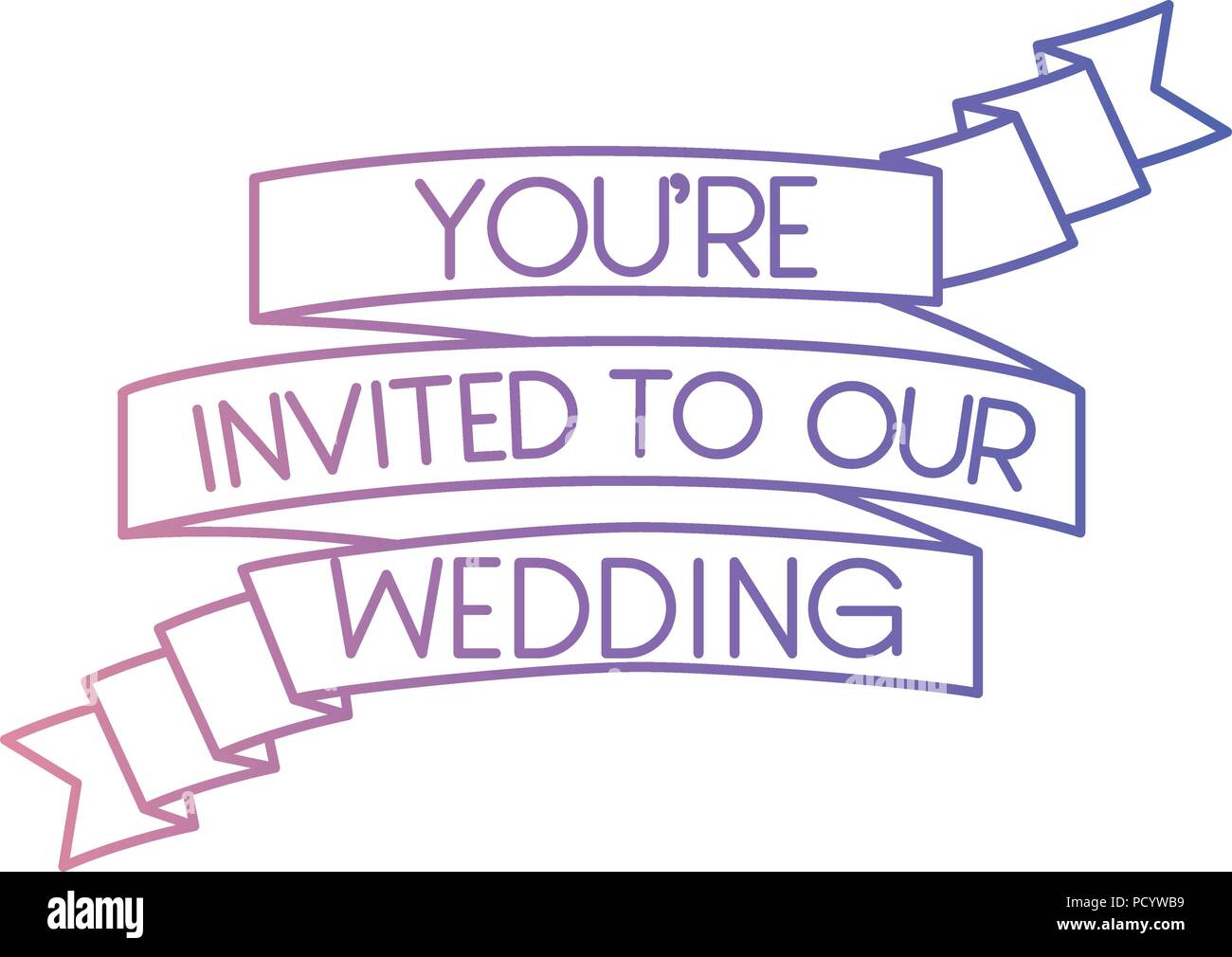 ribbon frame wedding with calligraphy Stock Vector Image & Art - Alamy