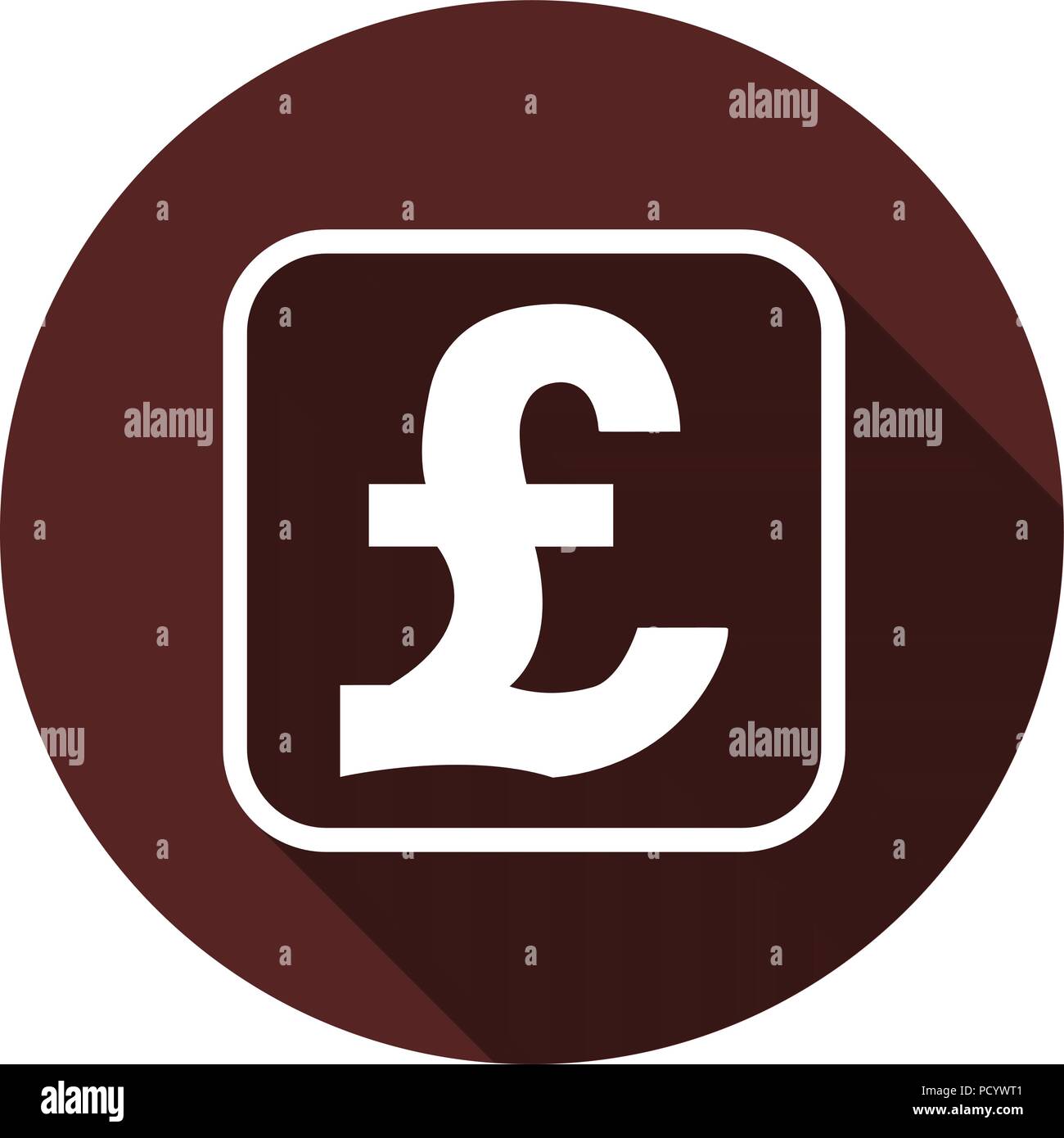 Vector. The icon of the pound sterling in the shape of a square with a ...