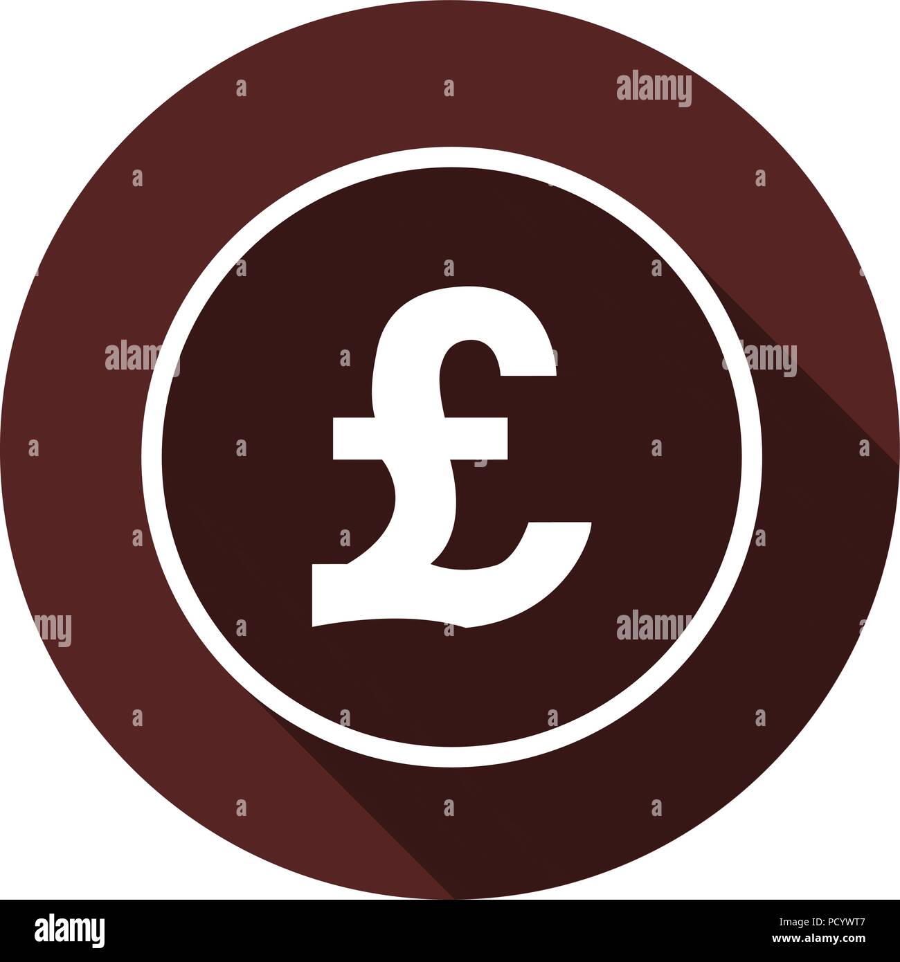 Vector. The pound sterling pictogram in the outline of a circle with a ...