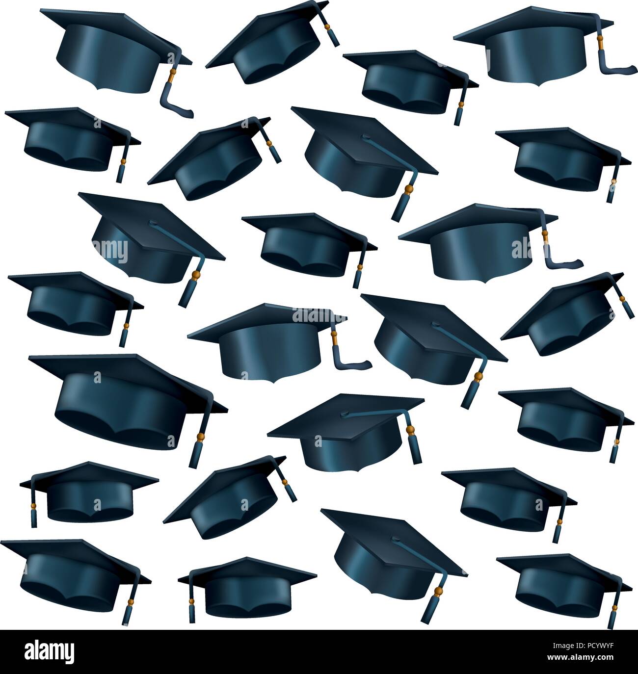 hats graduation pattern background Stock Vector Image & Art - Alamy