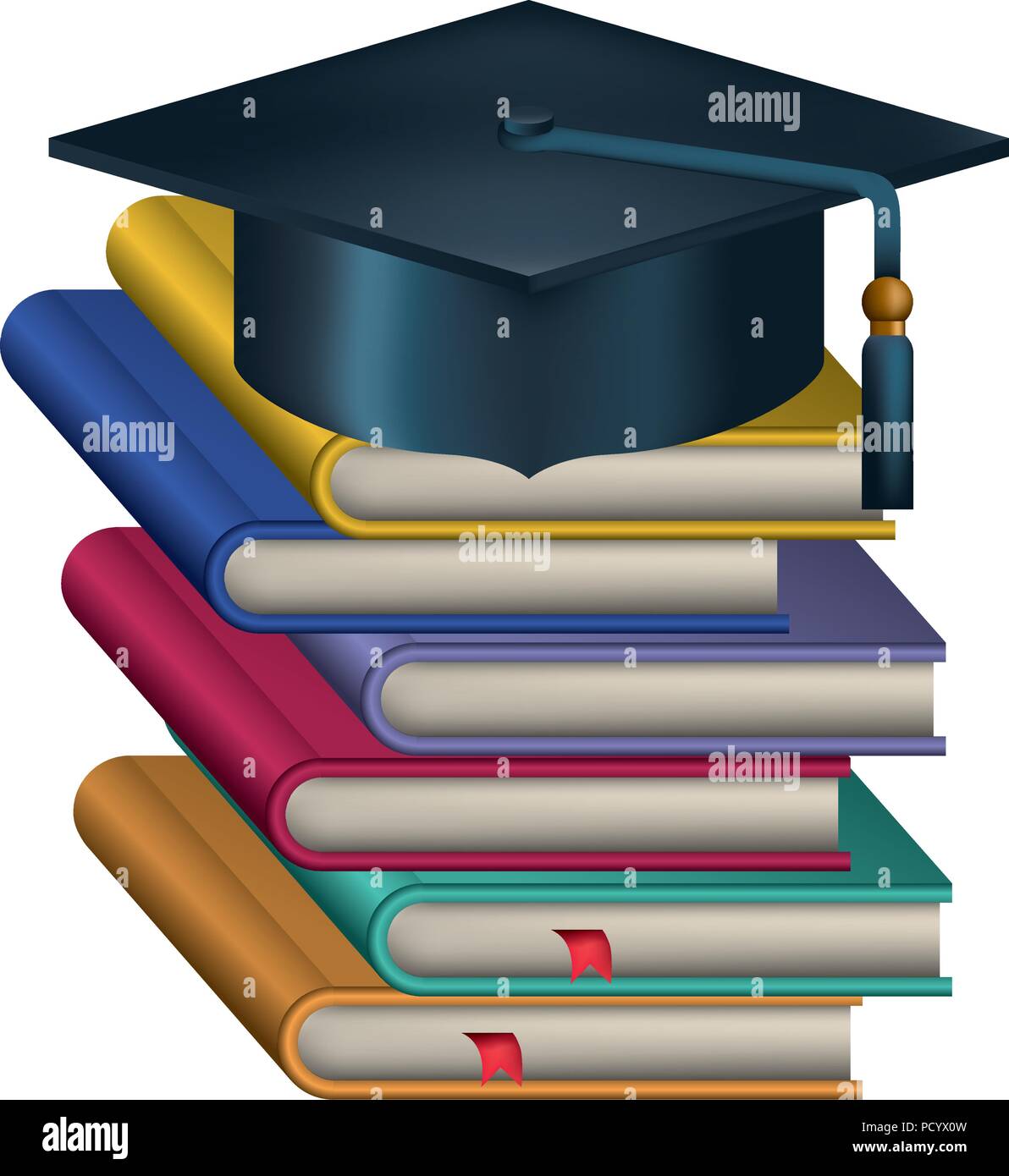 hat graduation with pile books Stock Vector Image & Art - Alamy