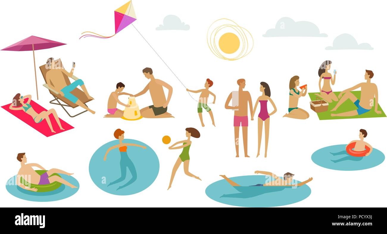 Cartoon beach hi-res stock photography and images - Alamy