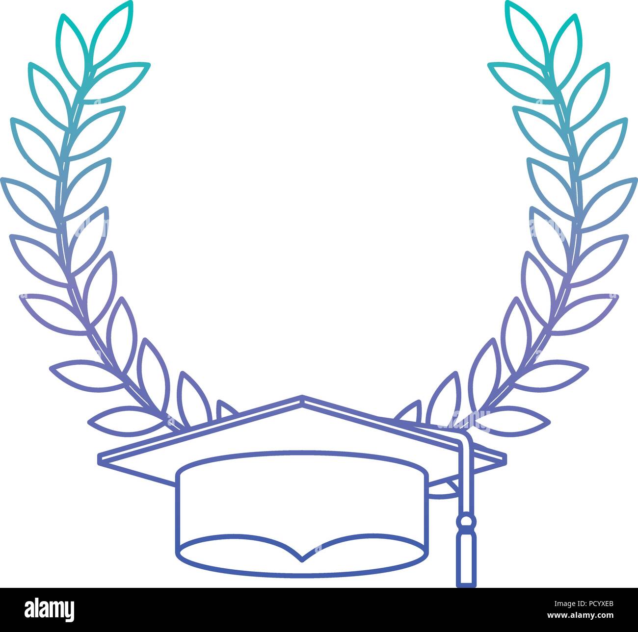 hat graduation with wreath crown Stock Vector Image & Art - Alamy