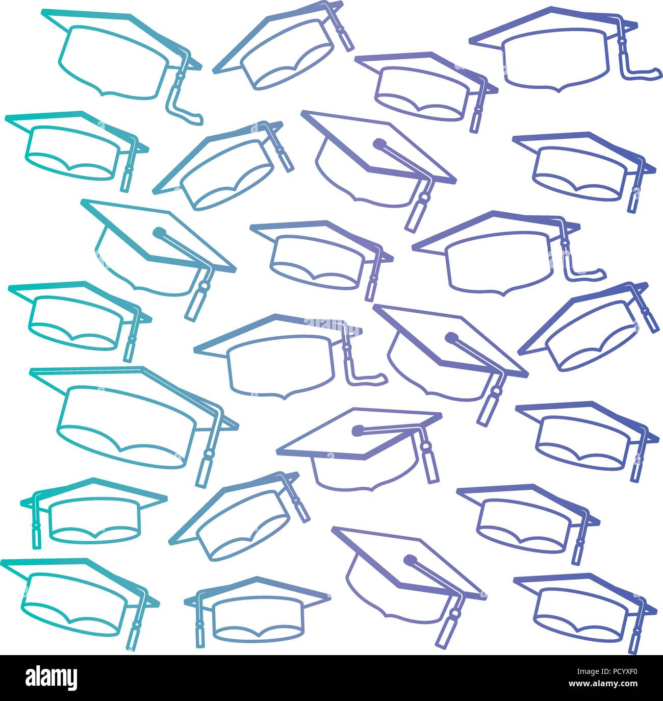 hats graduation pattern background Stock Vector Image & Art - Alamy