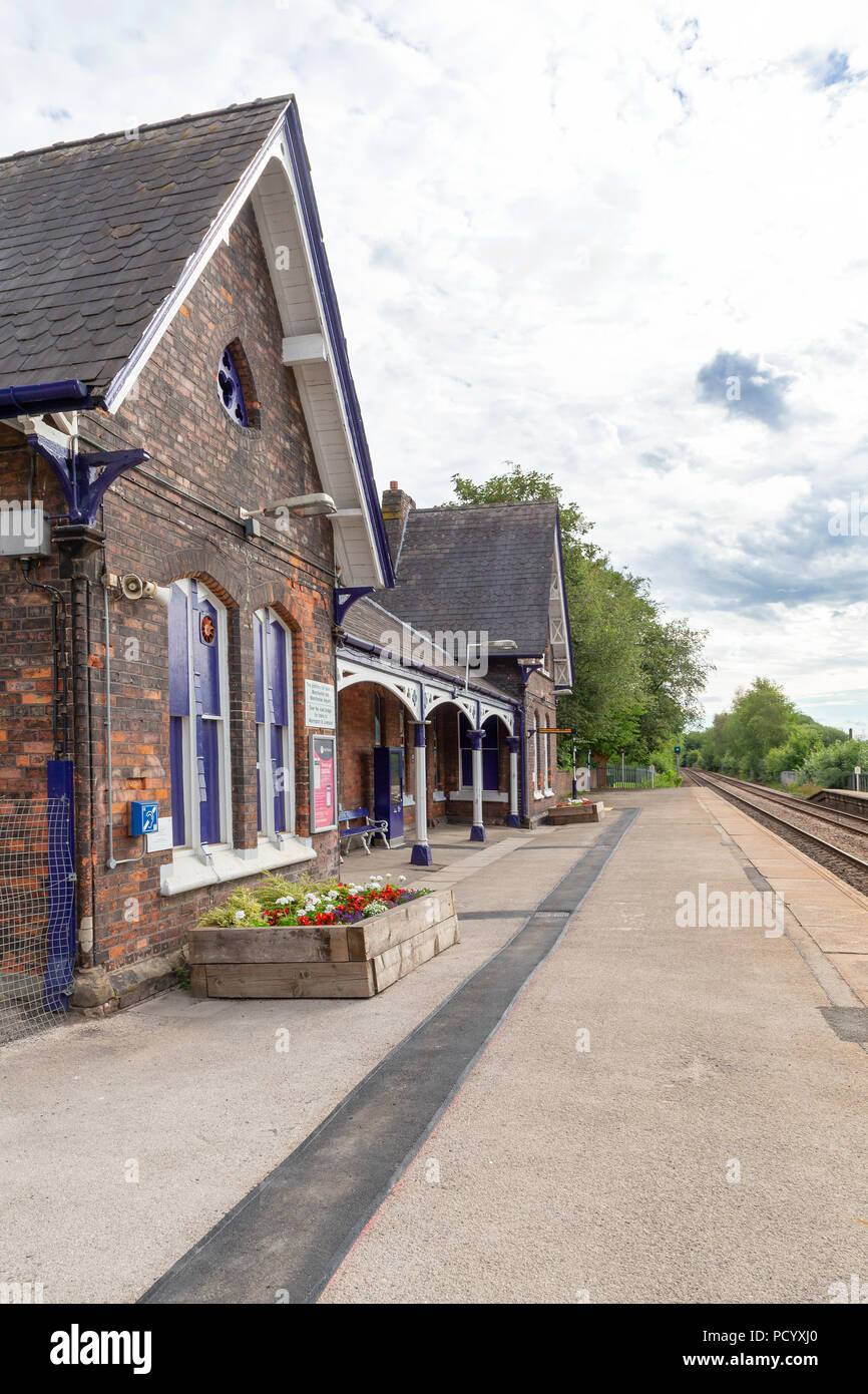 View of the buildings from the platform at the Historic Railway Station ...
