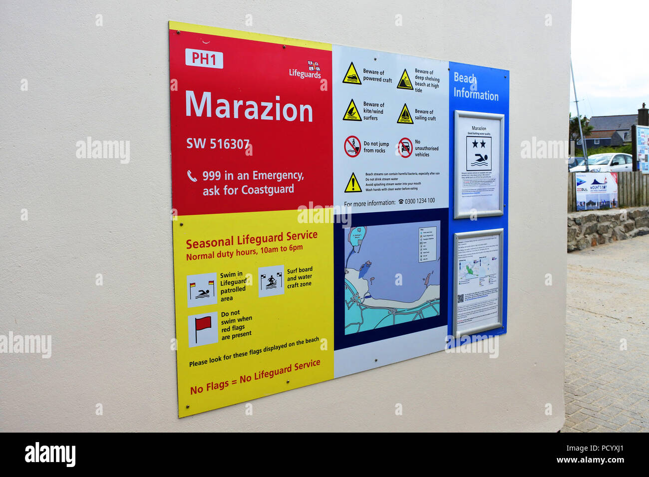 Safety sign beach hi-res stock photography and images - Alamy