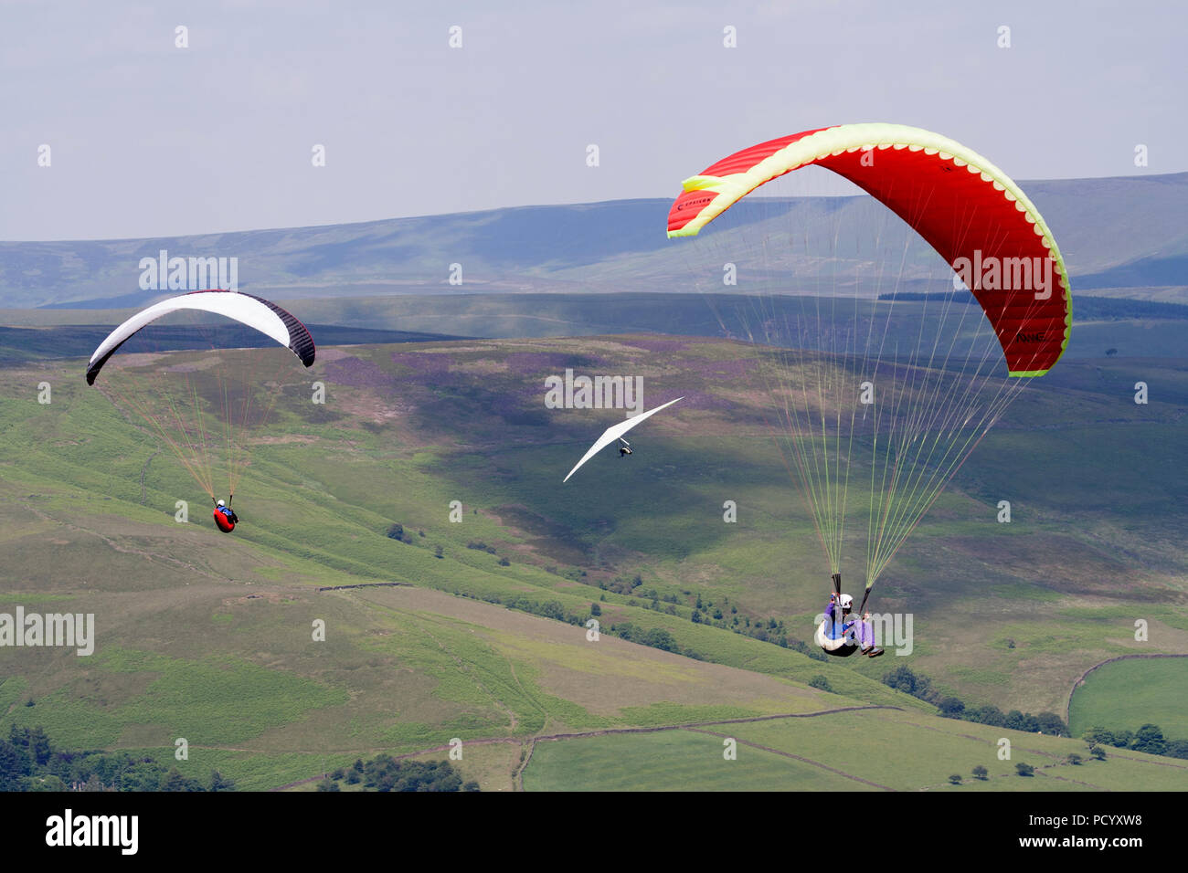 Hang glider over cold side view to back tor hi-res stock photography ...