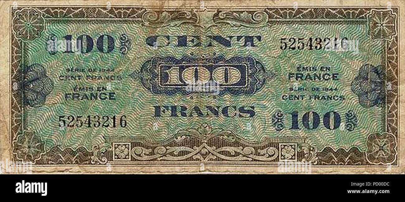 AMC france 100 franc-1 - recto Stock Photo - Alamy