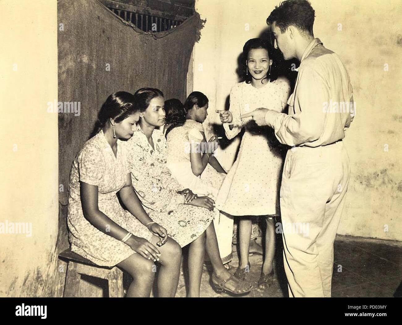 American GI soliciting prostitution in Calcutta in 1945 Stock Photo - Alamy