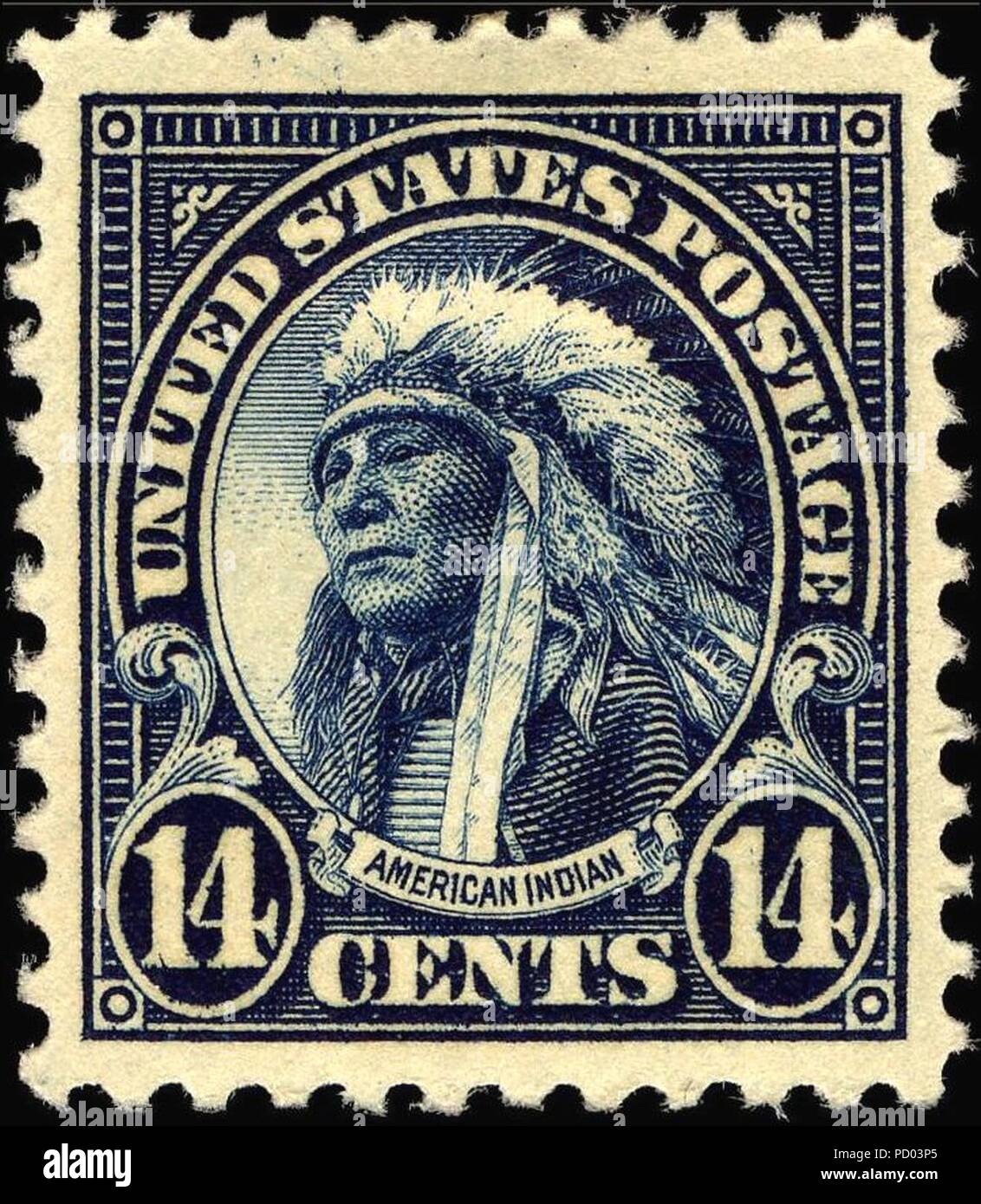 American Indian stamp 14c 1922 issue Stock Photo - Alamy