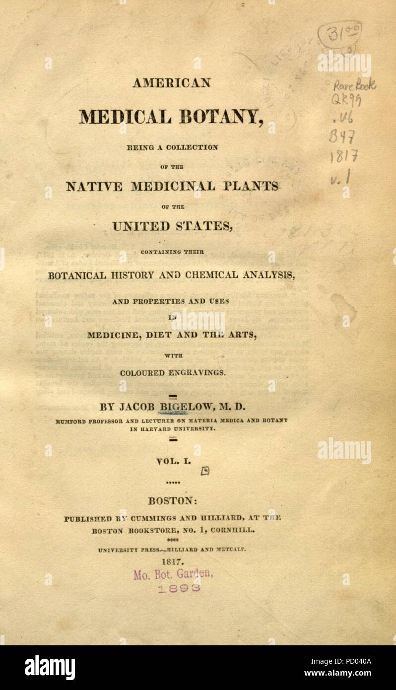 American medical botany (Page (i Stock Photo - Alamy