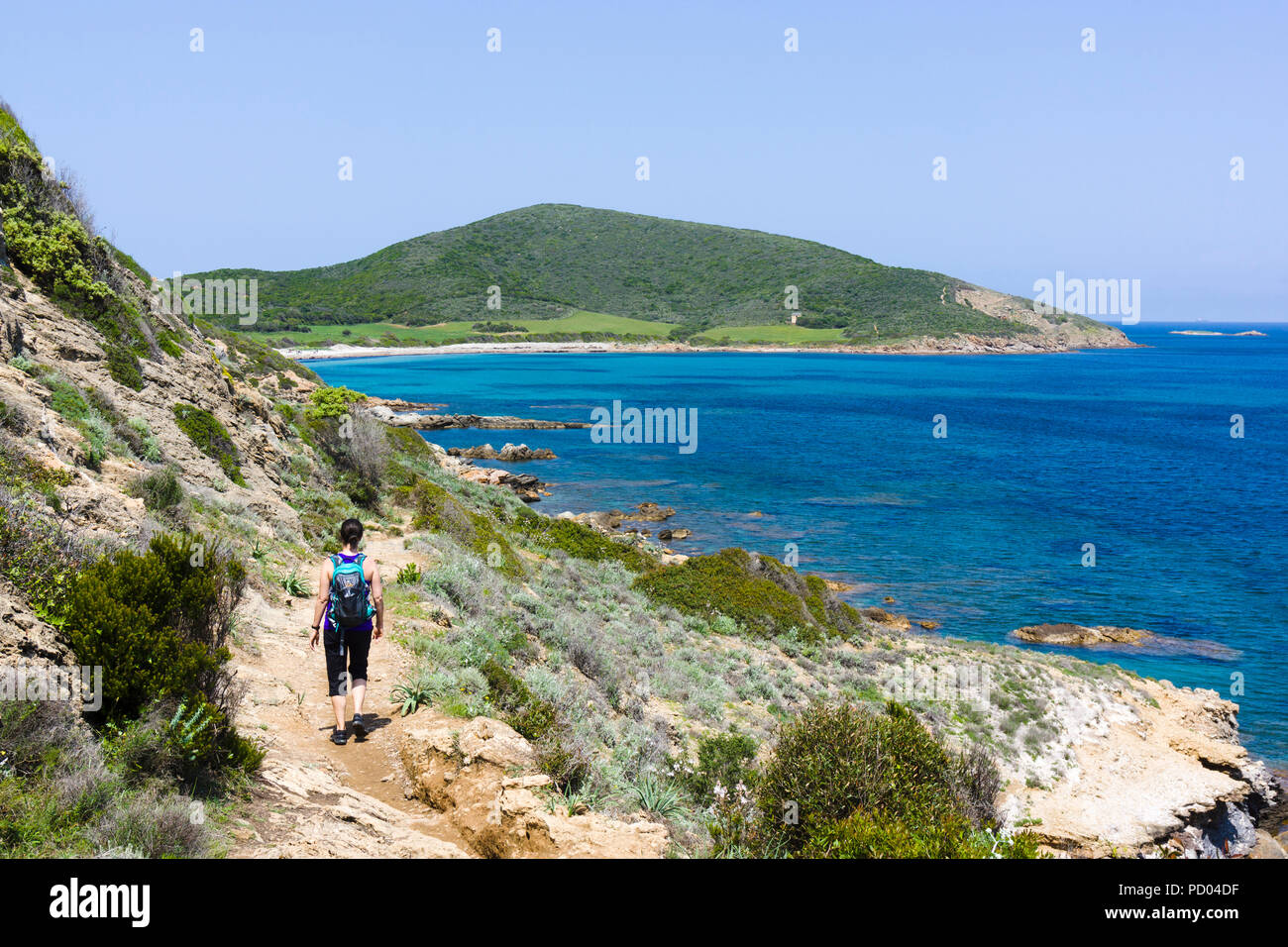 Sentier des douaniers, hiking trail, Cap Corse, Corsica, France Stock ...