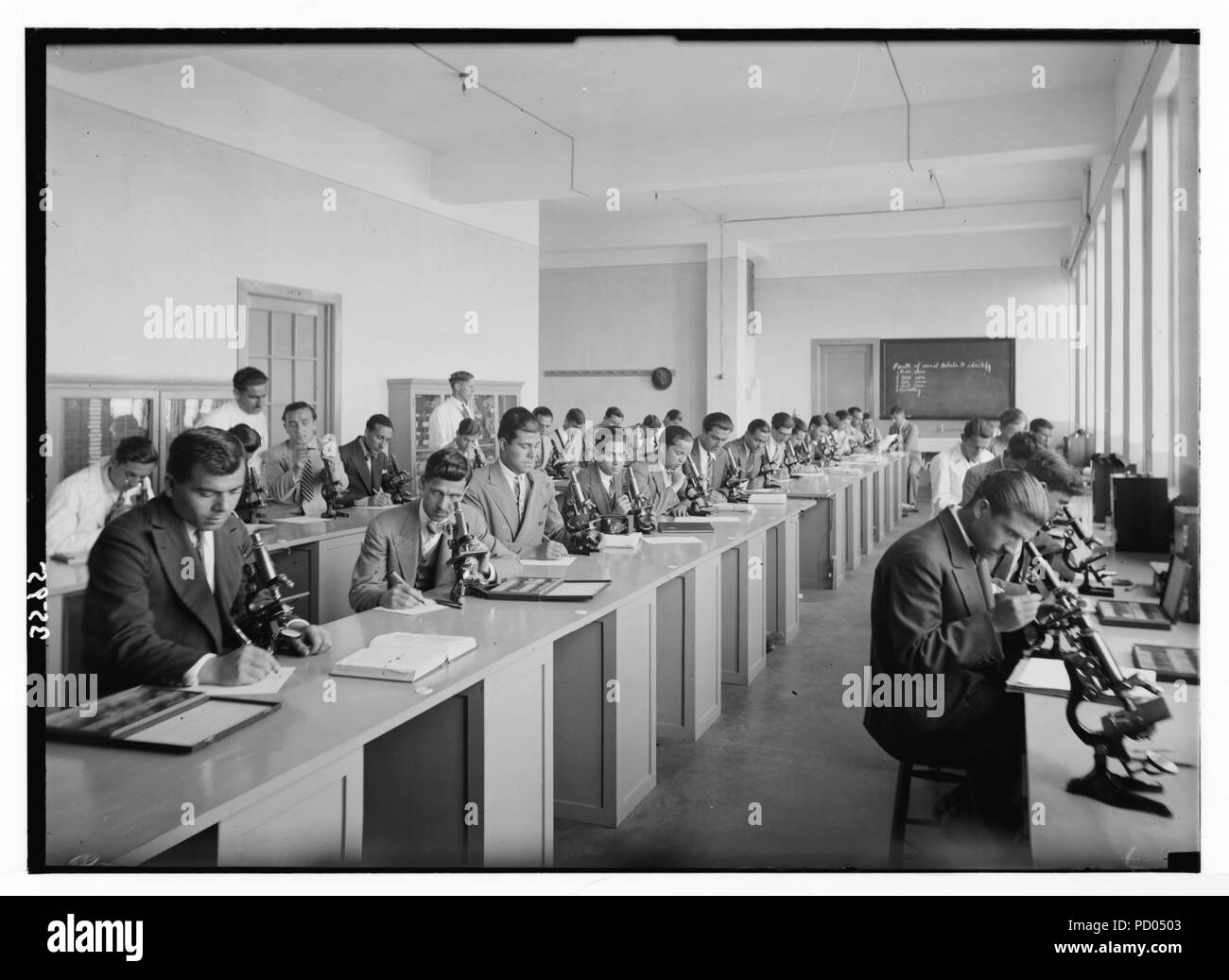 American University. Beirut, (A.U.B.). Biological class in session. In ...