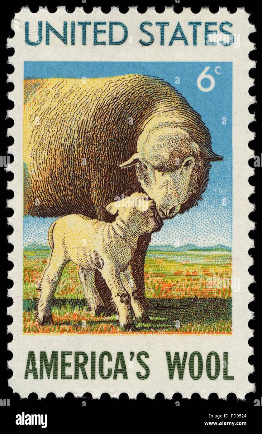 American Wool Industry 6c 1971 issue U.S. stamp Stock Photo - Alamy