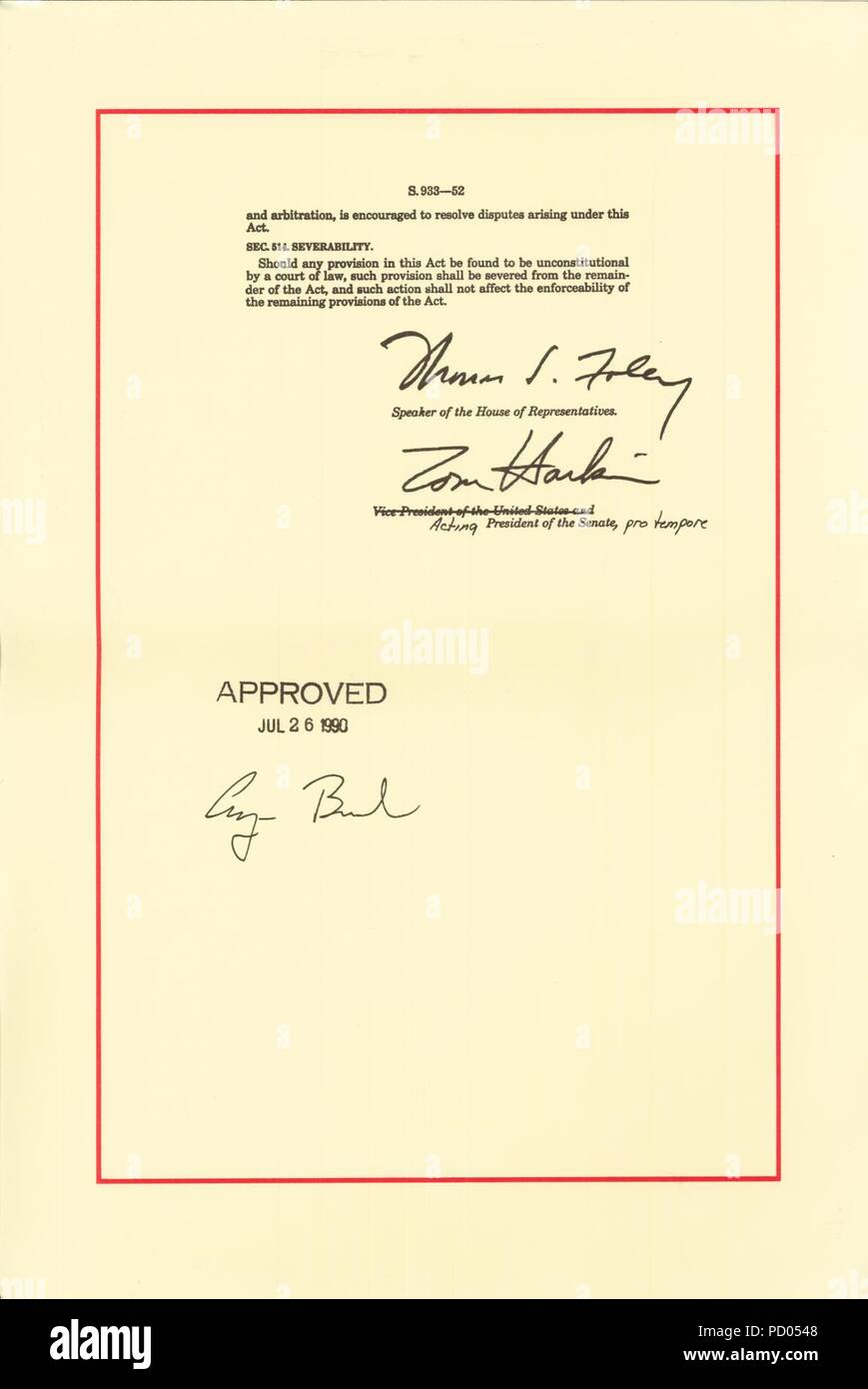 Americans with disabilities act 1990 hi-res stock photography and ...