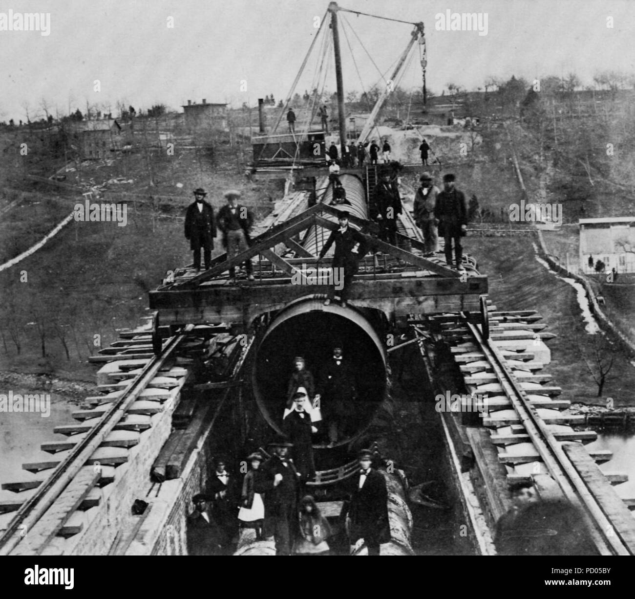History historic vintage old photograph archive bridge hi-res stock ...
