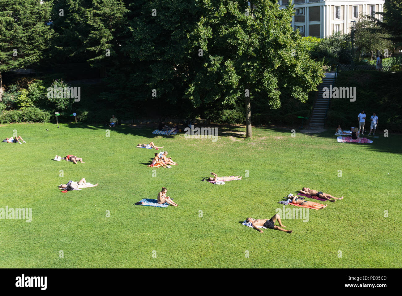 Sunbathing in park hi-res stock photography and images - Alamy