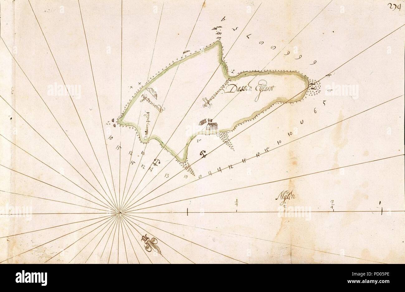 AMH-2503-NA Small map of Dassen Island Stock Photo - Alamy
