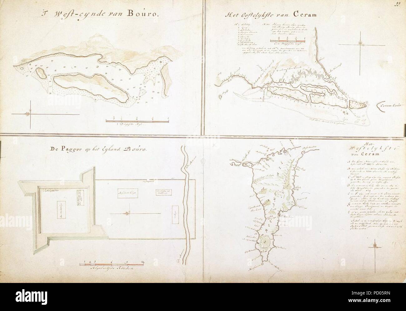AMH-2533-NA Map of the eastern part of Seram Stock Photo - Alamy