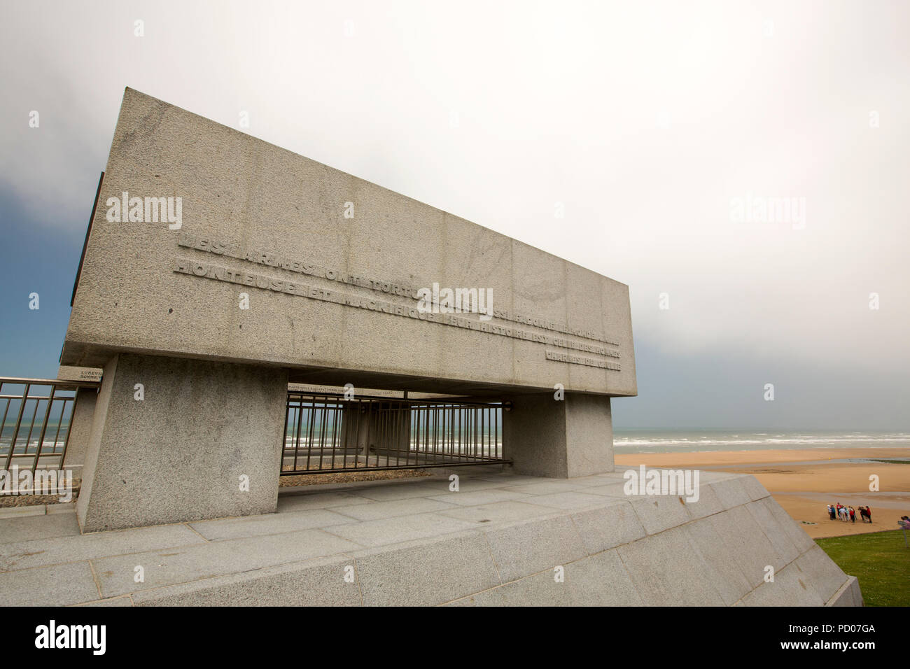 A 2nd World War monument in Vierville-Sur-Mer, sight of Omaha beach ...