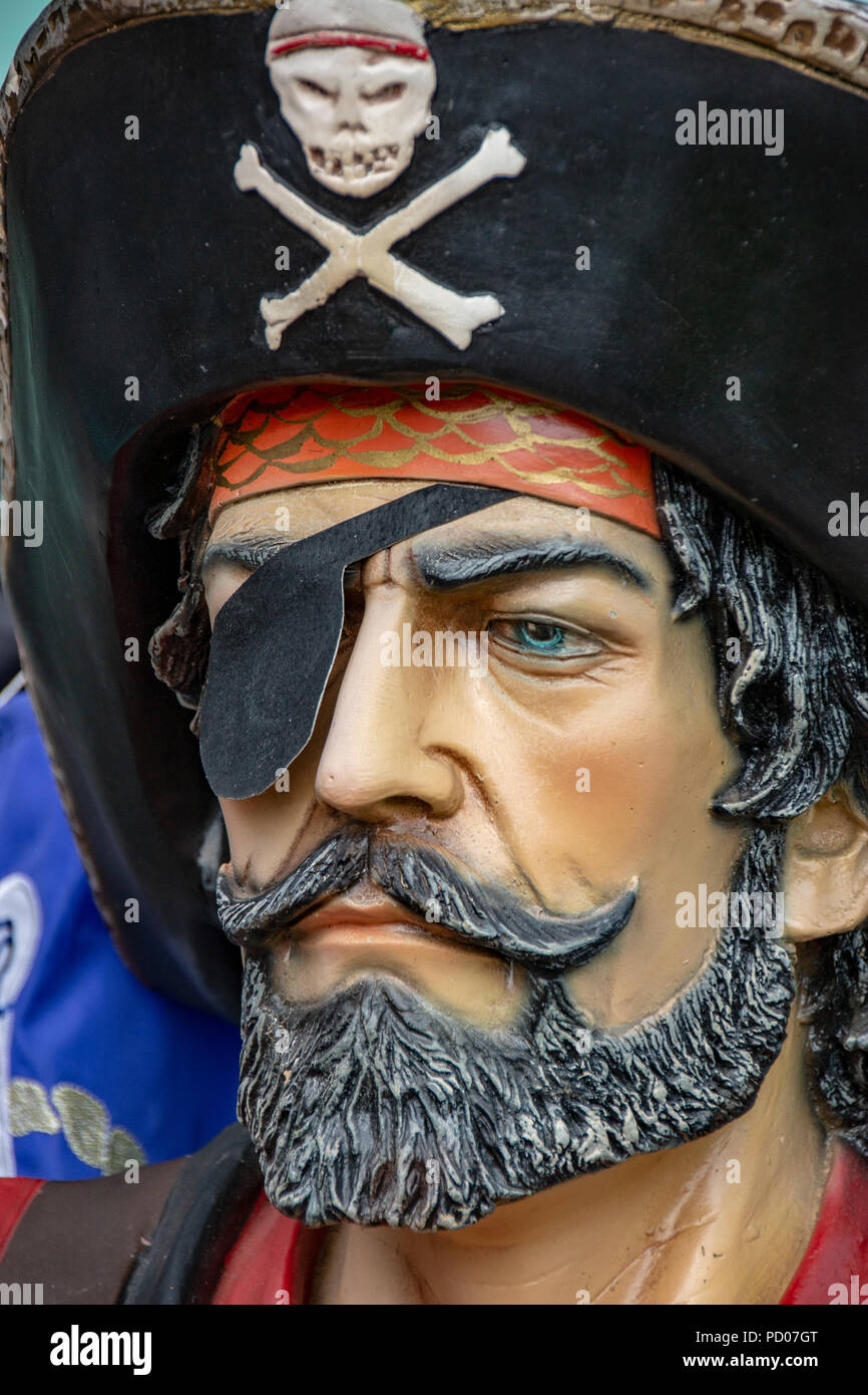 Pirate mannequin posted in by store front of Coastal Culture, Inc. at ...
