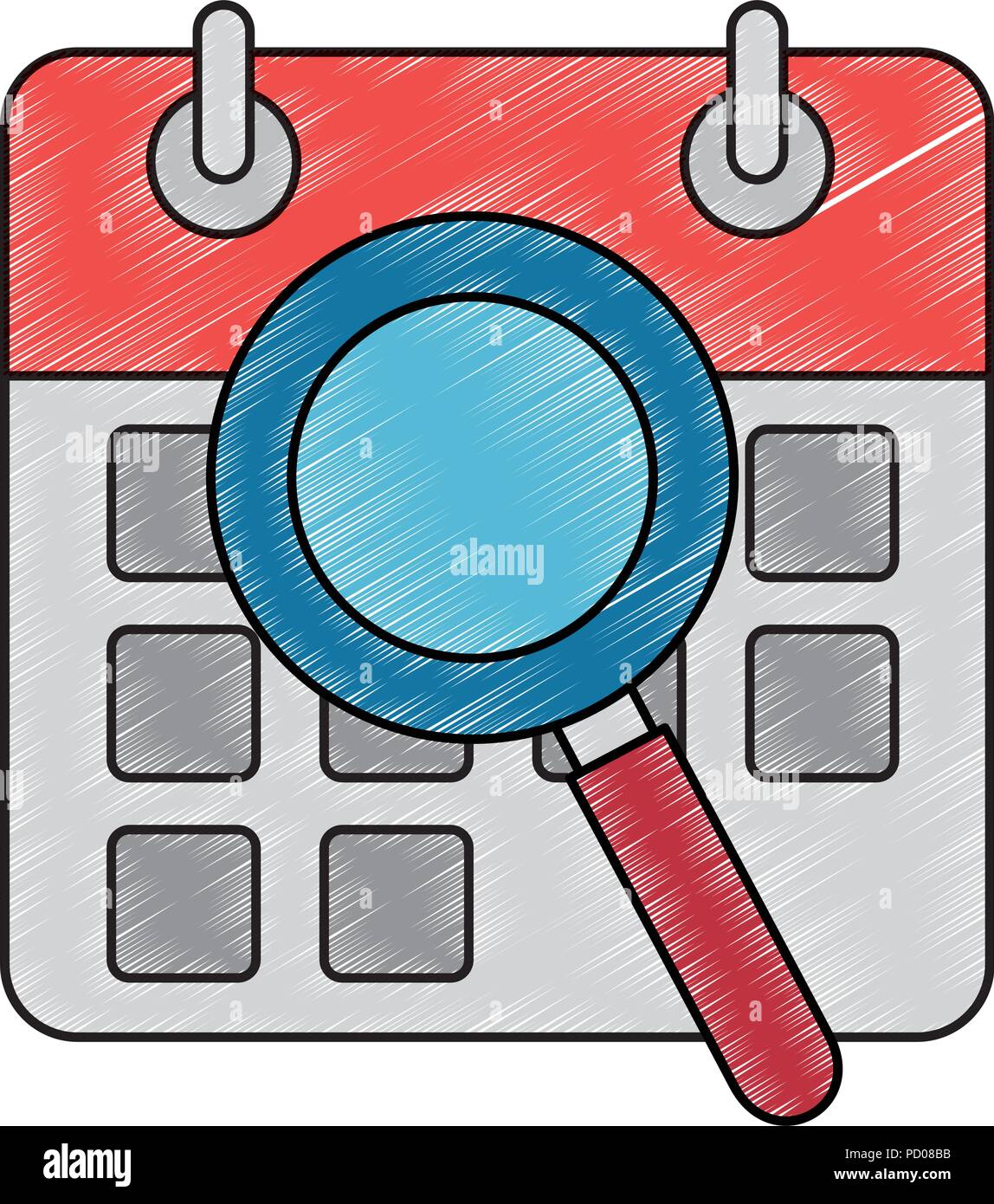 calendar reminder with magnifying glass vector illustration design ...