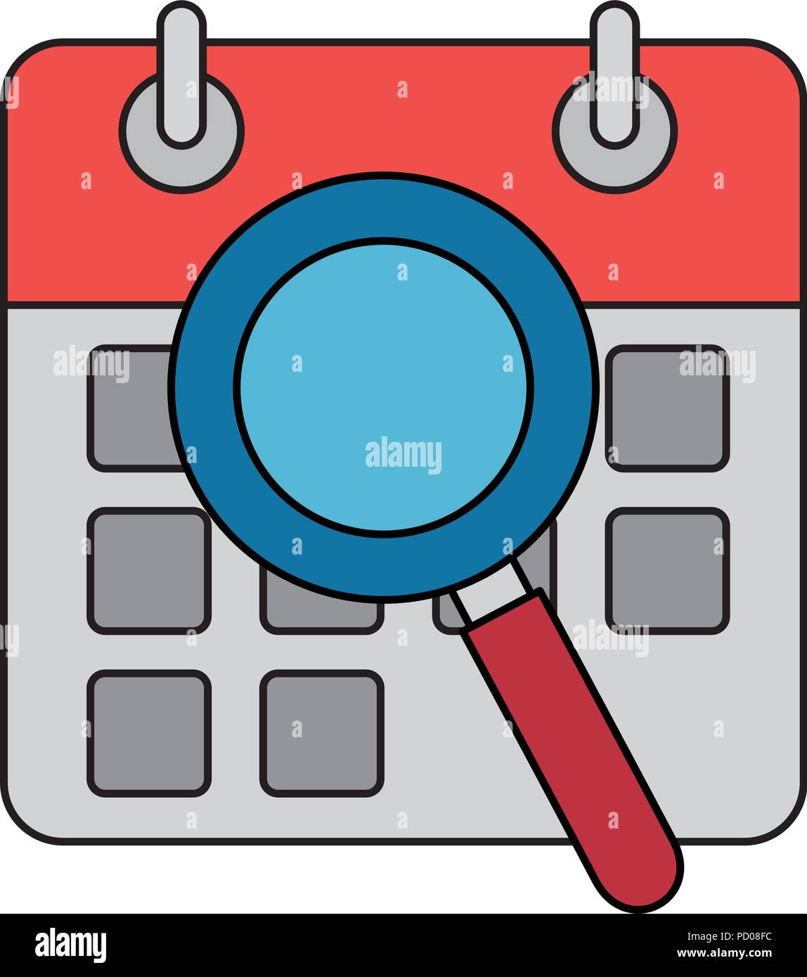 calendar reminder with magnifying glass vector illustration design ...