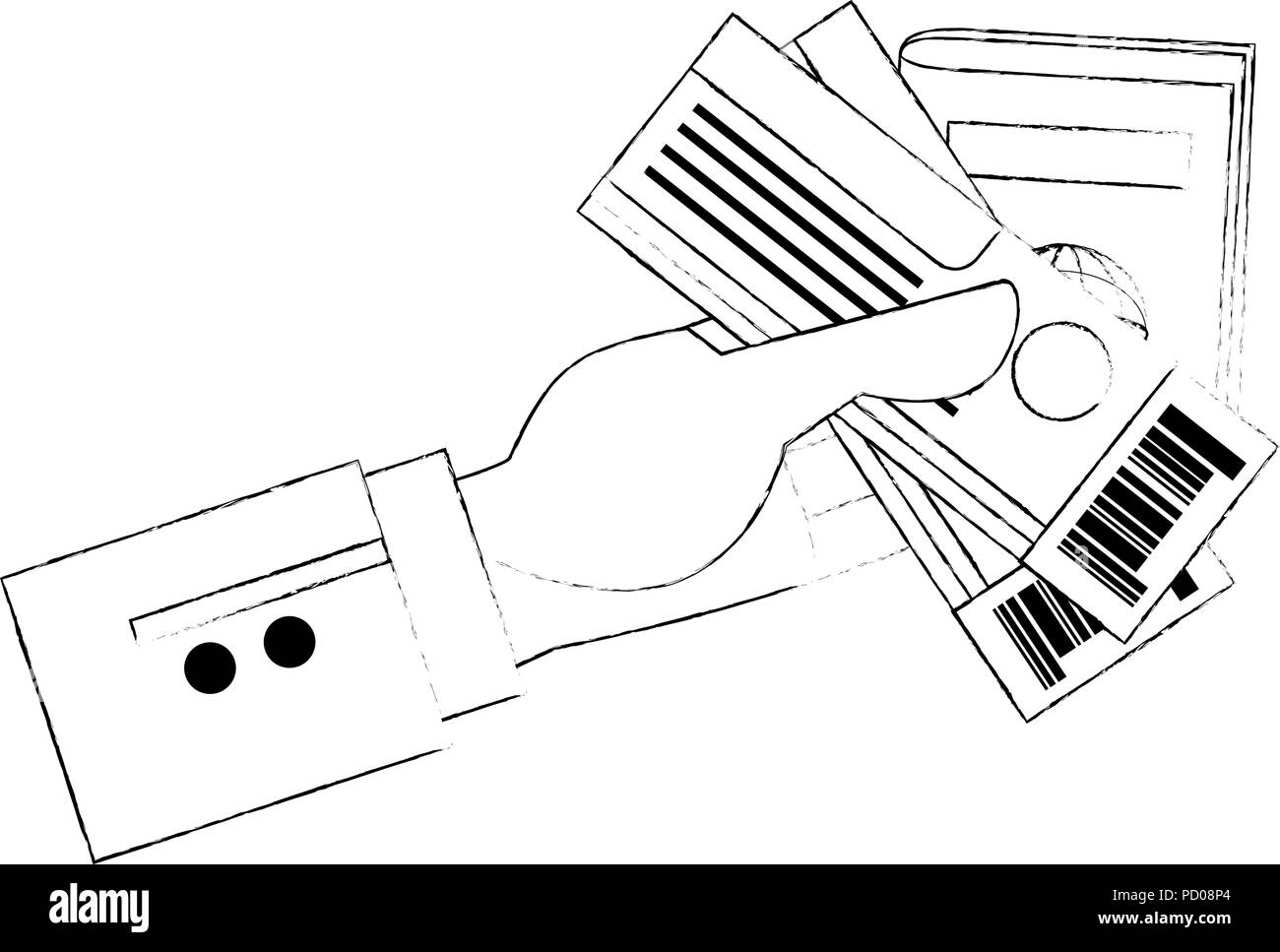 hand with tickets flight Stock Vector Image & Art - Alamy