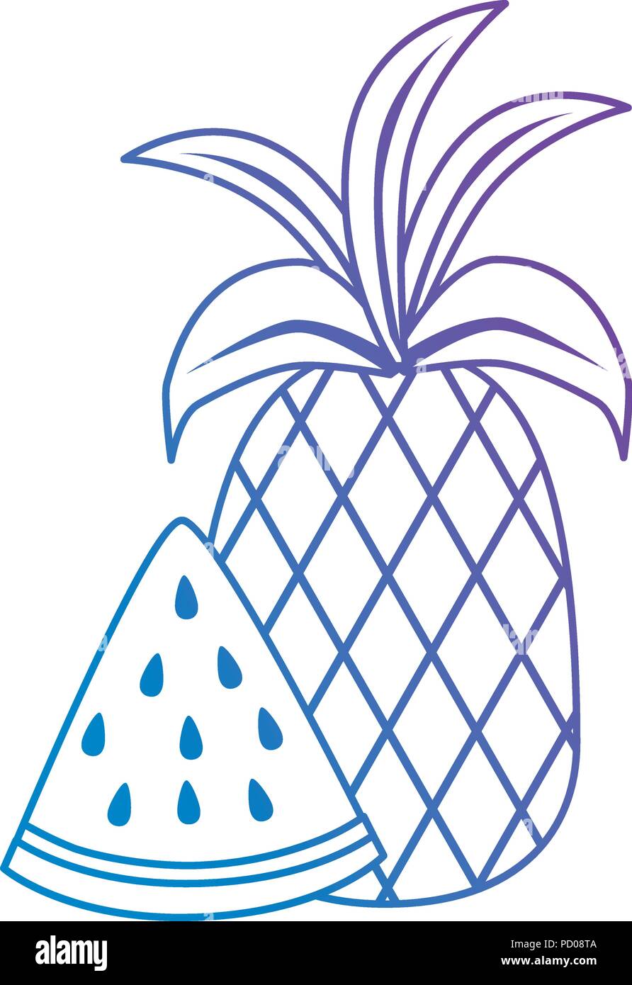 Sliced piece pineapple fruit Stock Vector Images - Alamy