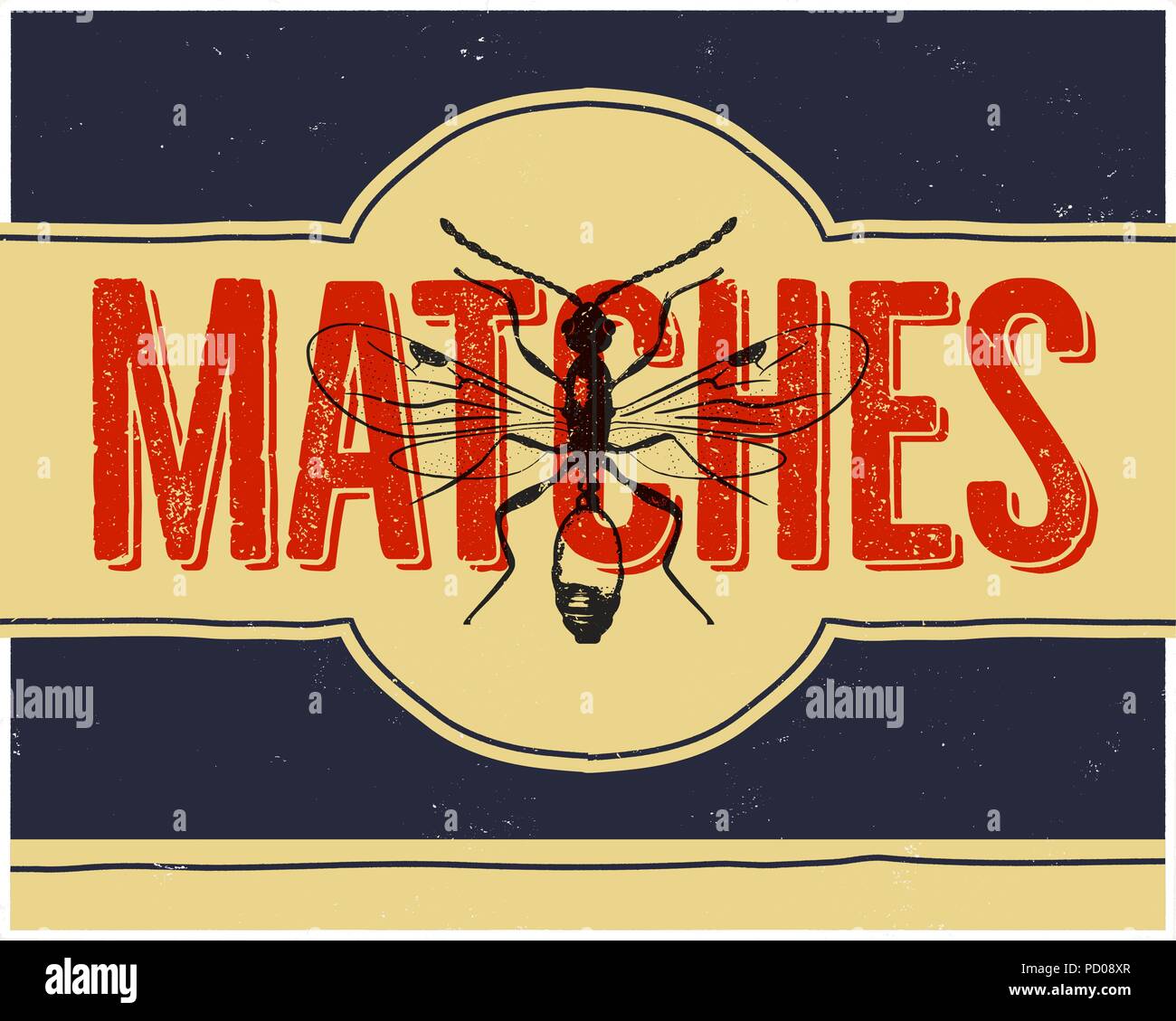 Vintage matchbox Stock Vector Images - Alamy