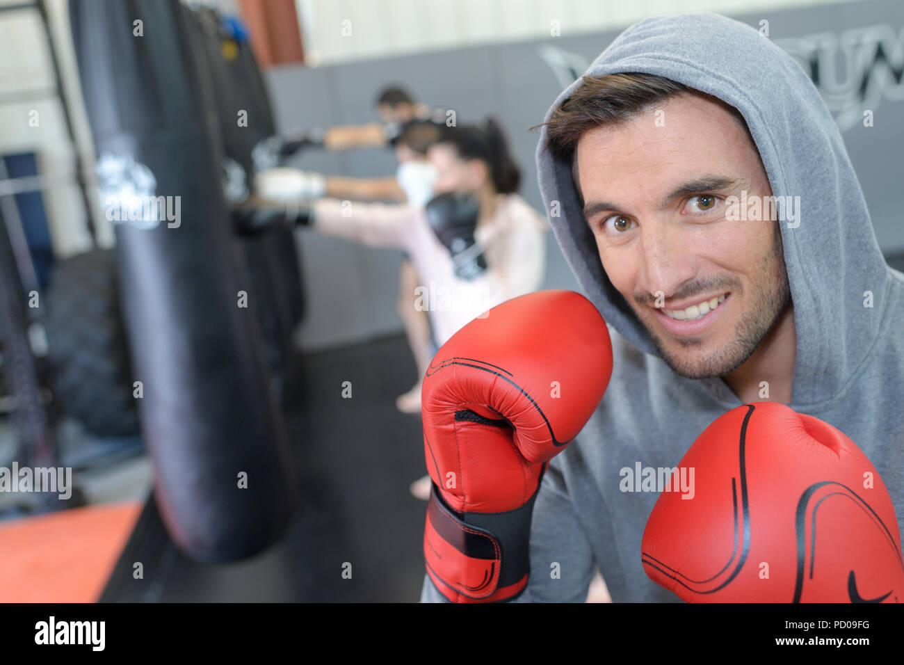 male boxer celebrating victory Stock Photo - Alamy