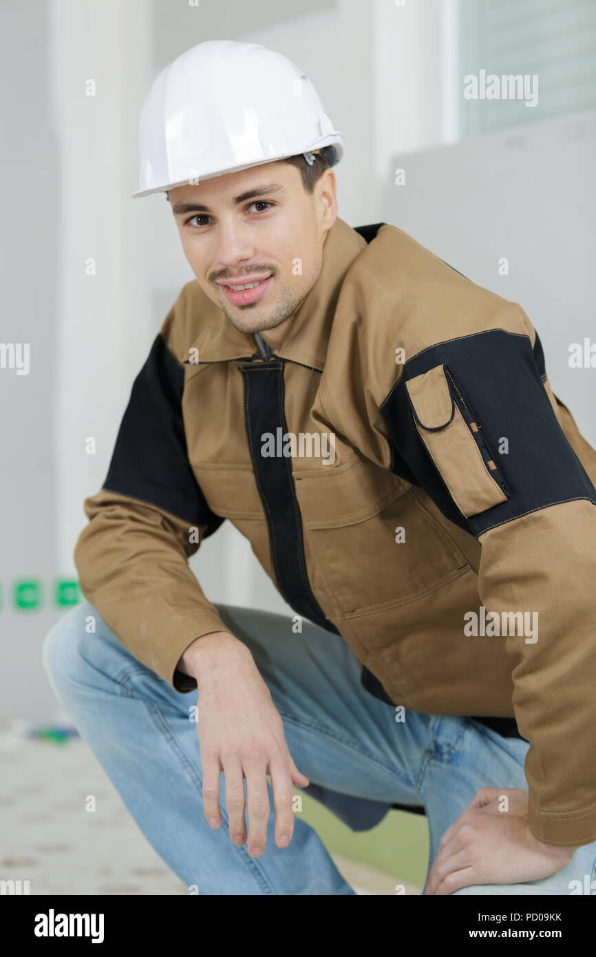 Construction Worker In His 30s Stock Photo Alamy