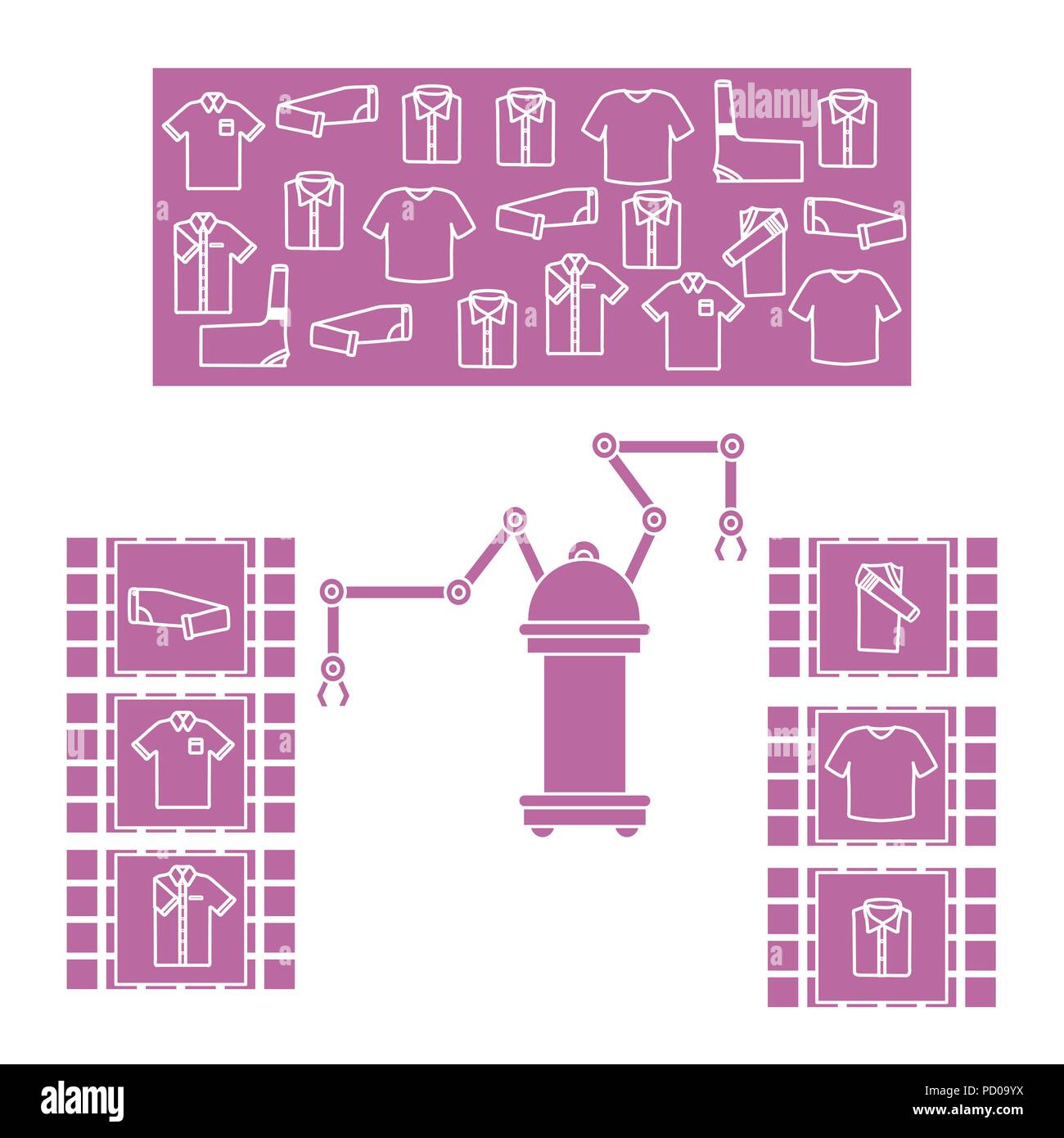 Smart automatic robotic sorting of clothes. Replacement of people with ...