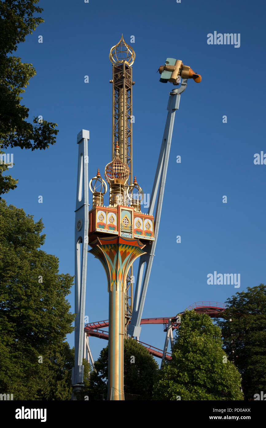Plane Ride at Tivoli Theme Park; Copenhagen; Denmark Stock Photo - Alamy