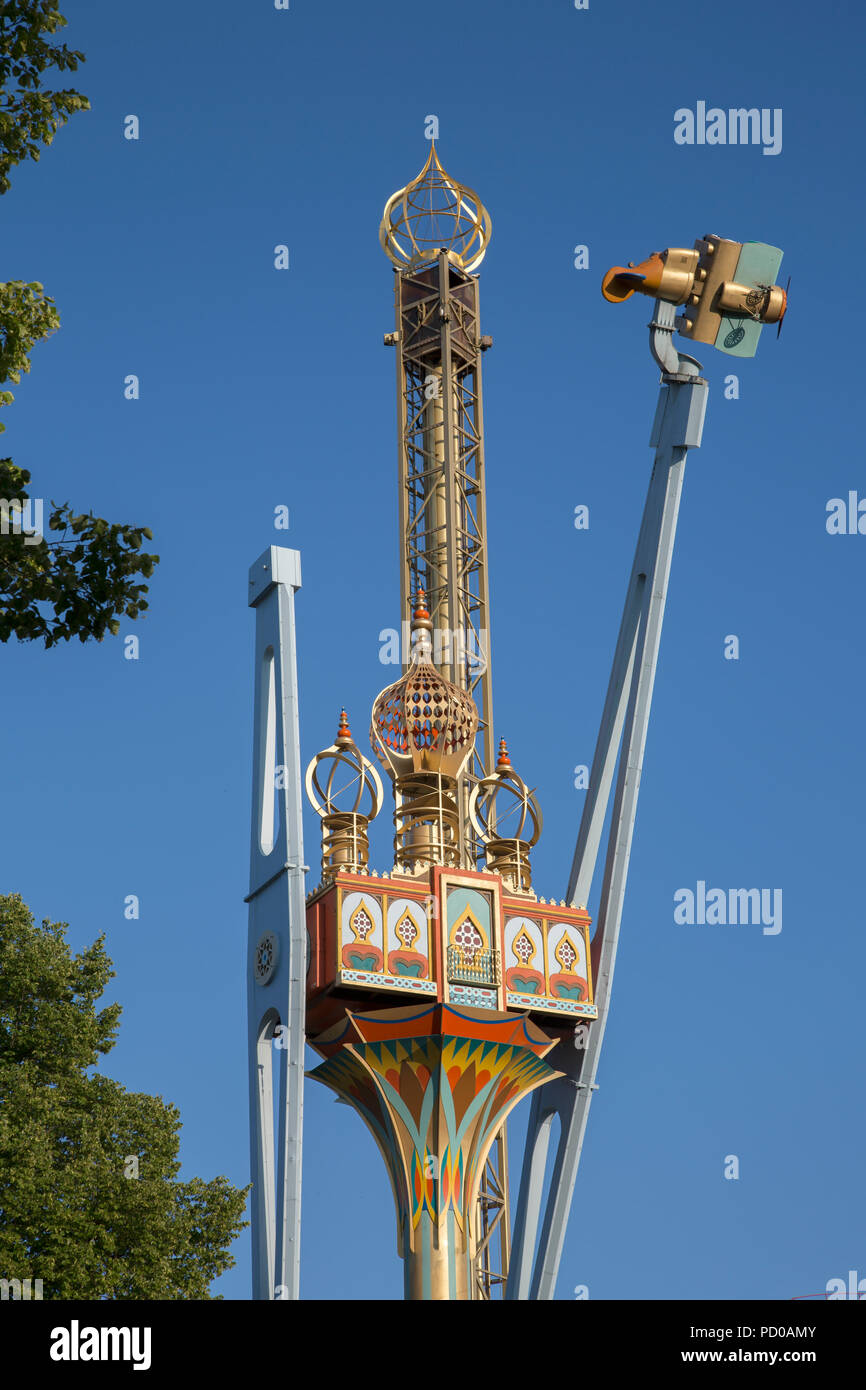 Plane Ride at Tivoli Theme Park; Copenhagen; Denmark Stock Photo - Alamy
