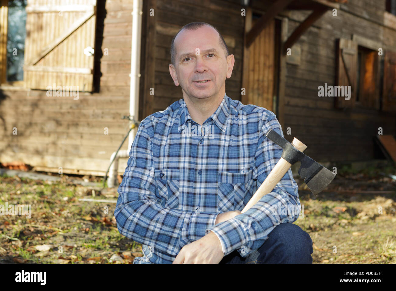 man with axe Stock Photo - Alamy
