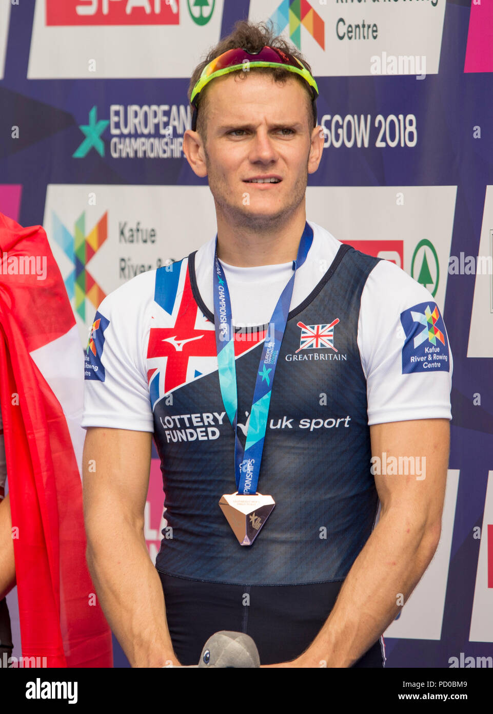 Great Britain's Samuel Mottram on the podium with the bronze medal in ...