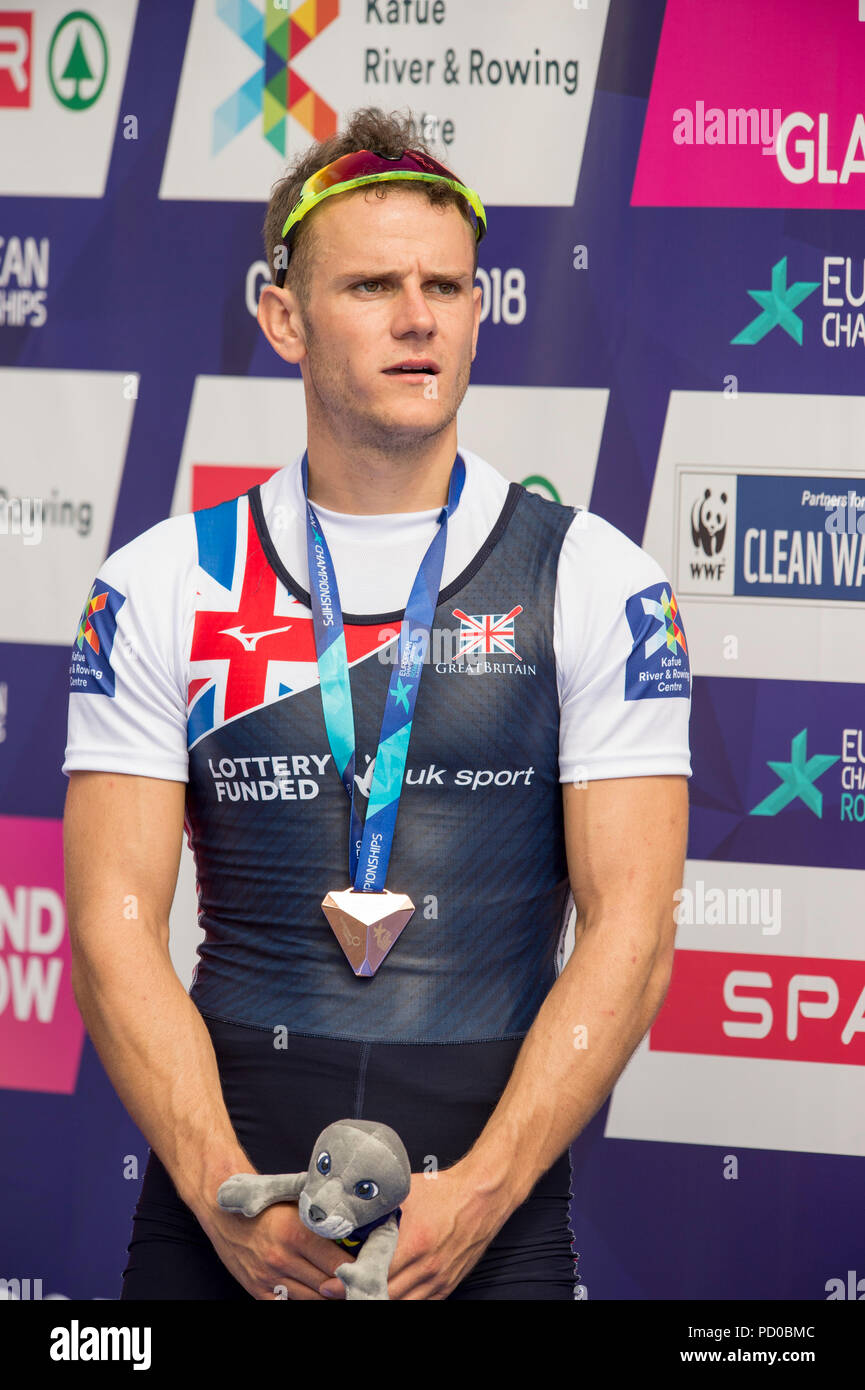 Great Britain's Samuel Mottram on the podium with the bronze medal in ...