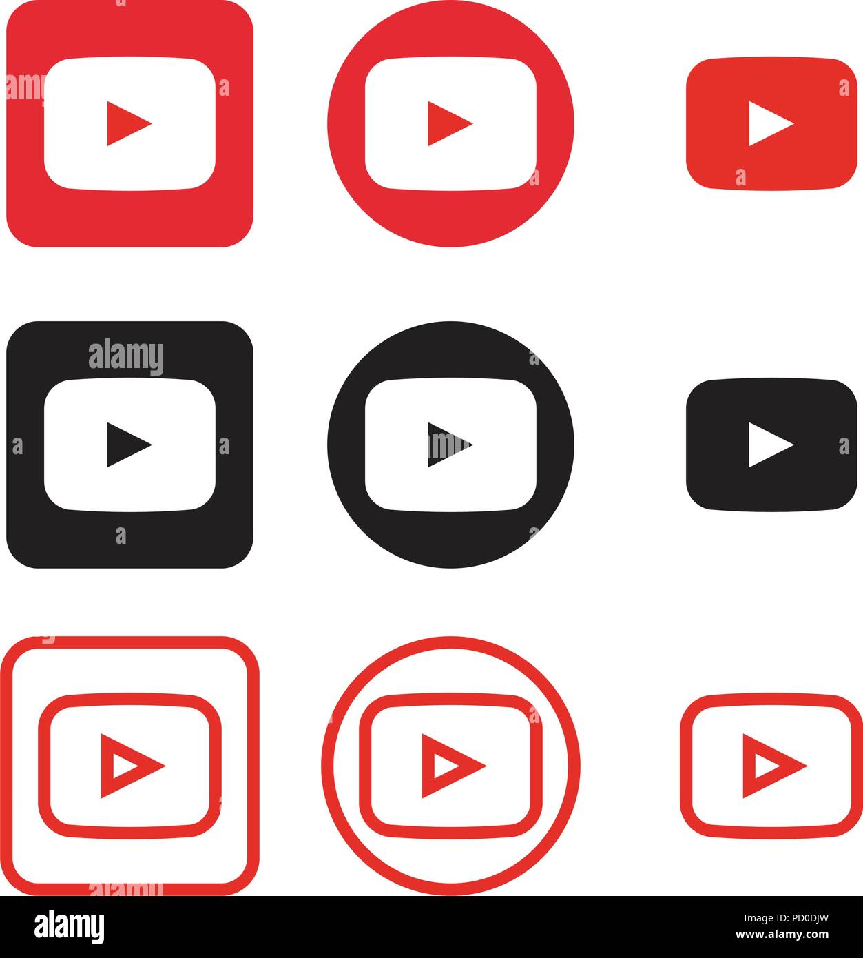 Youtube logo round Stock Vector Images - Alamy